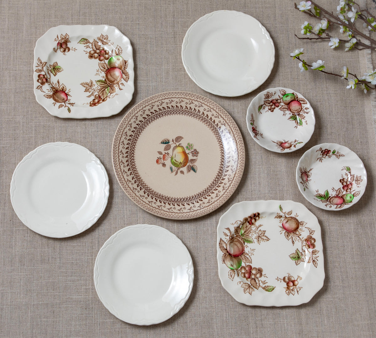 Fruit Sampler- stack of vintage display plates – Frog Hollow vintage decor
