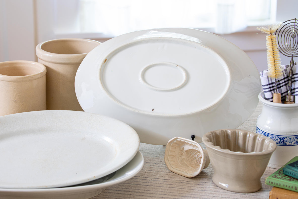 A Day in the Country- white ironstone platter – Frog Hollow vintage decor