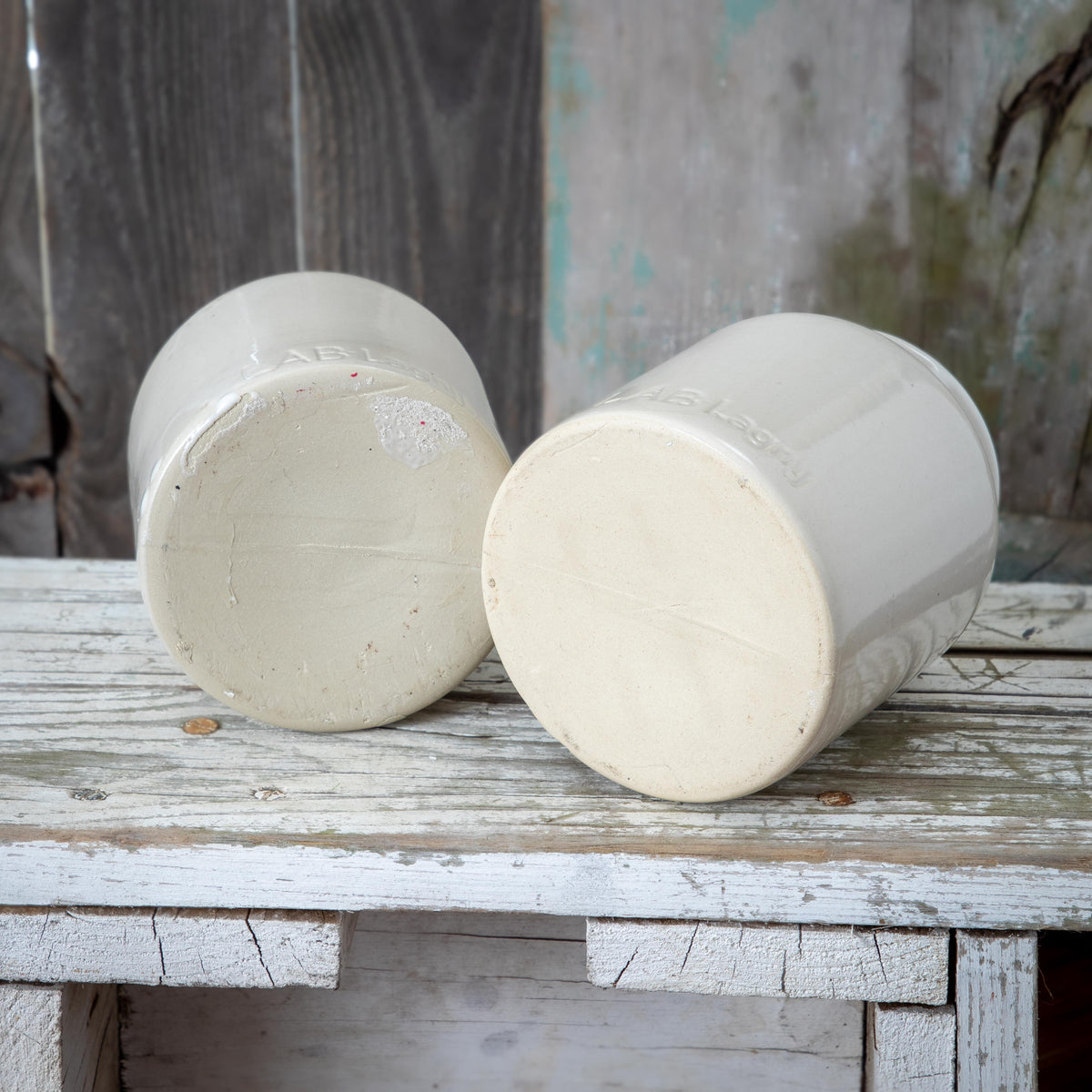 Well That's A Crock- 2 French mustard crocks – Frog Hollow vintage decor